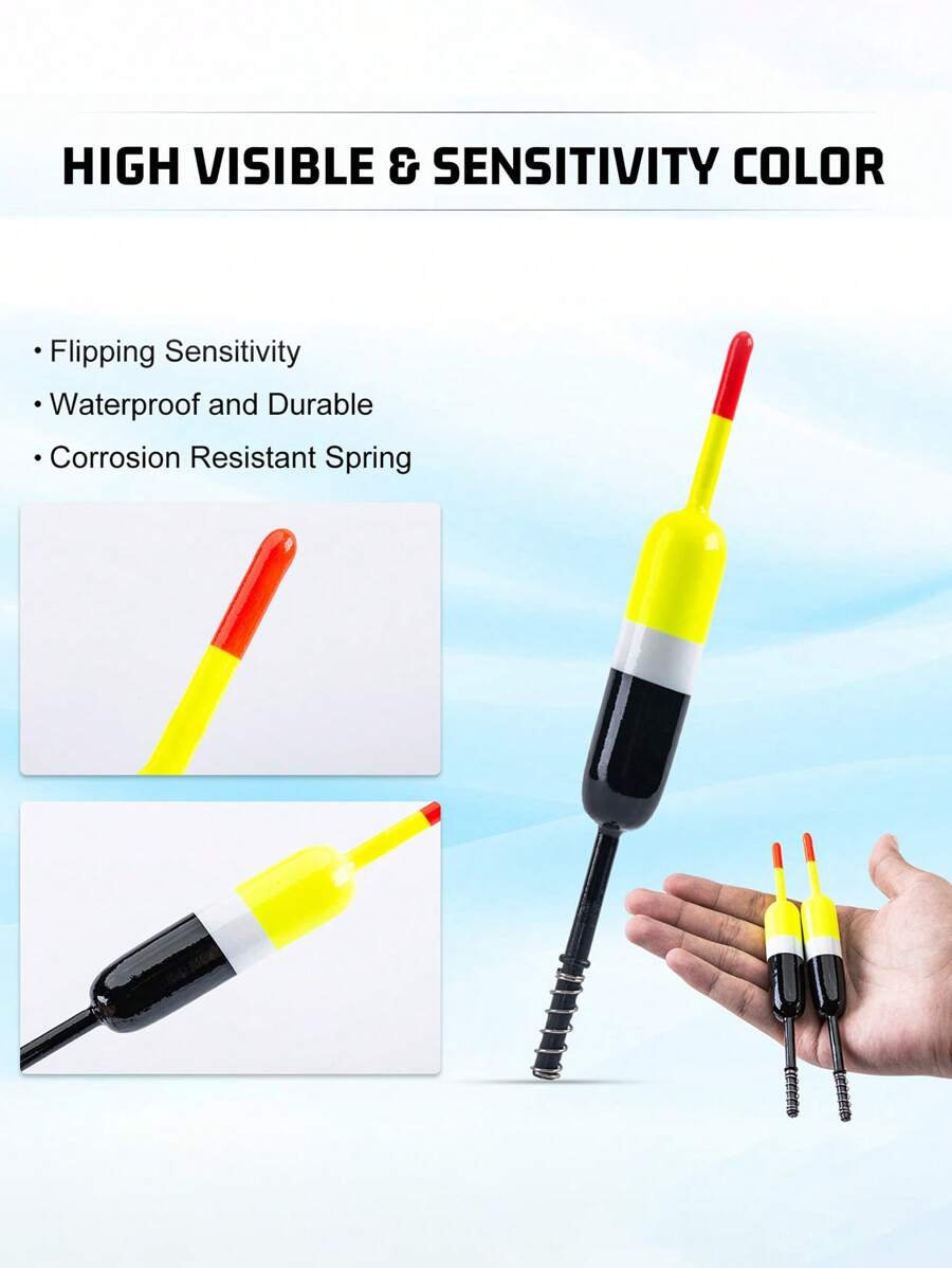 Goture 10pcs Vertical Fishing Bobbers Balsa Fishing Floats Waterproof ...