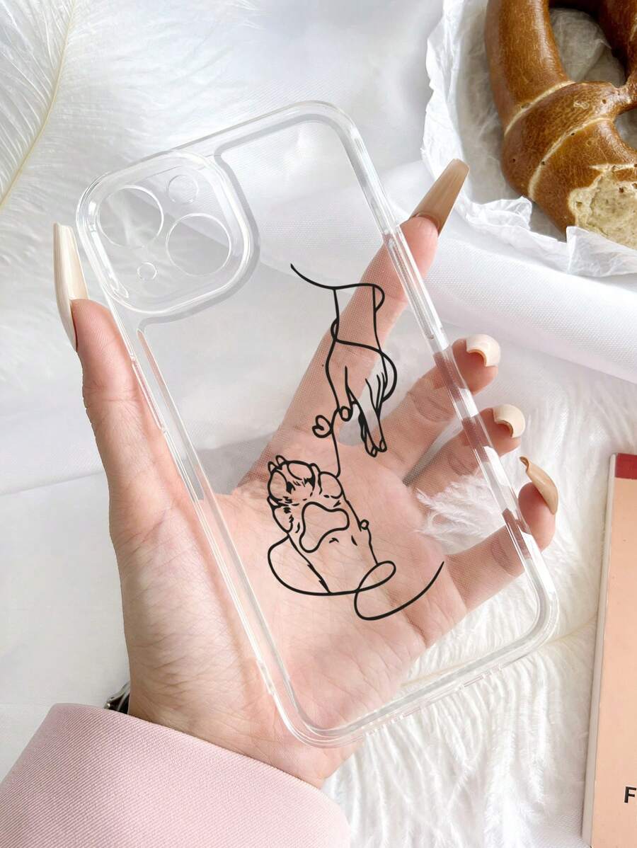 1 Stück Apple Handyhülle mit farbigem Katzenkrallen- und Linien-Muster ...