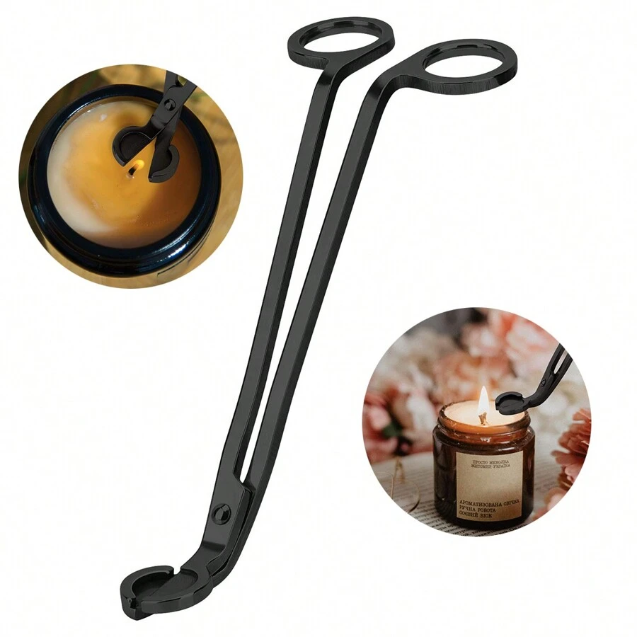 1pc Black Candle/Aromatherapy Wick Trimmer, Glossy Stainless Steel Wick ...