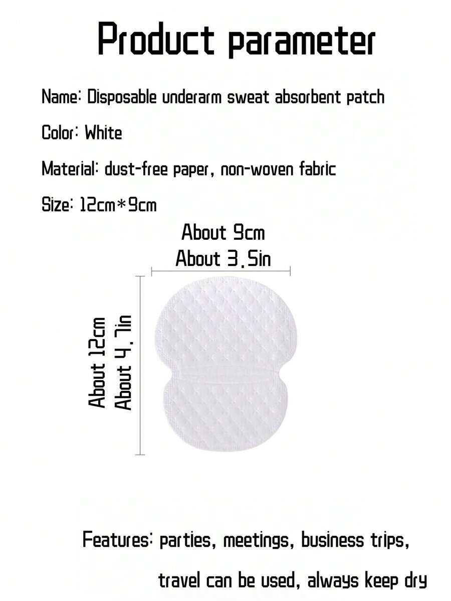 100pcs Ultra Thin Invisible Sweat Absorption Sticker For Armpit, Reduce ...