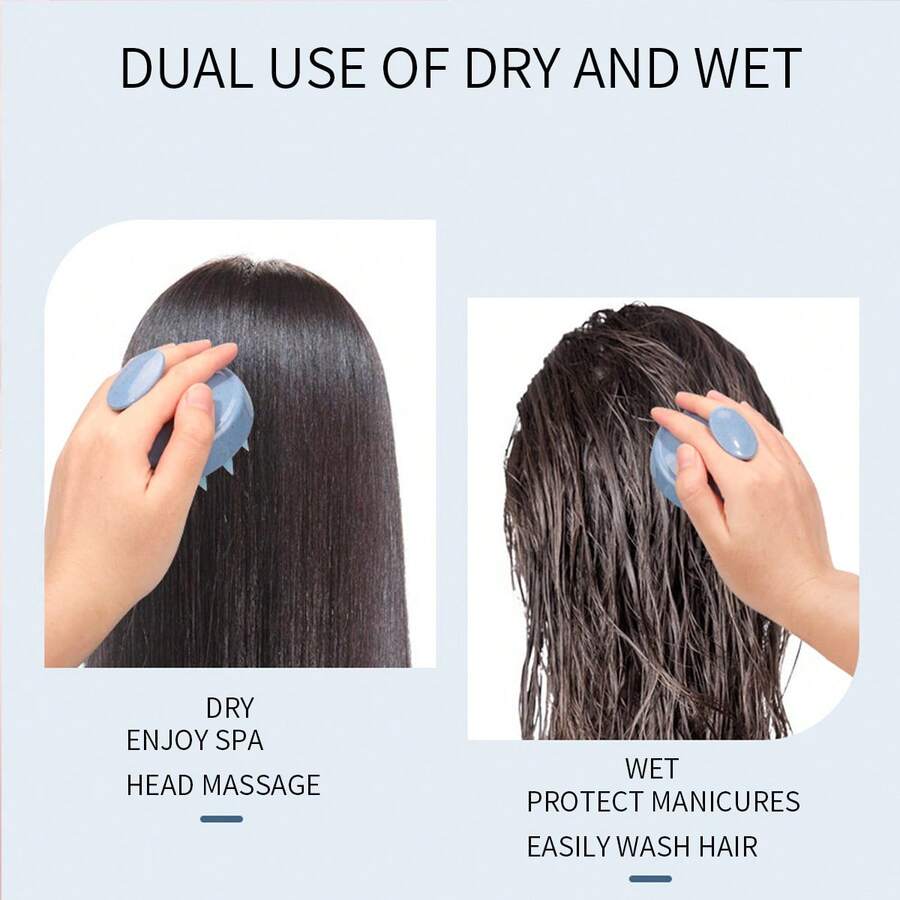 Silicone Shampoo Brush Head Scalp Massage Comb Hair Washing Comb Body ...