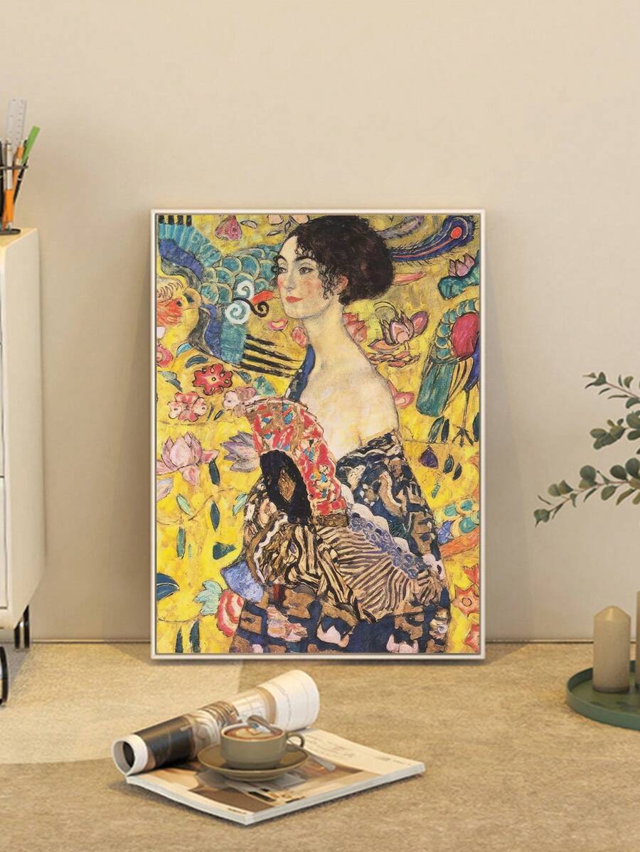 1 stuk Kunst Canvas Schilderen , Dame Met Fan Schilderen Canvas Muur ...