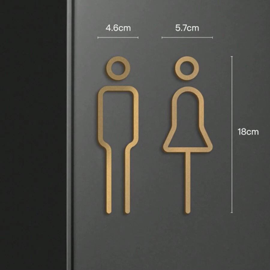 3D Three-Dimensional Men's And Women's Restrooms, Wall Signs, Toilet ...