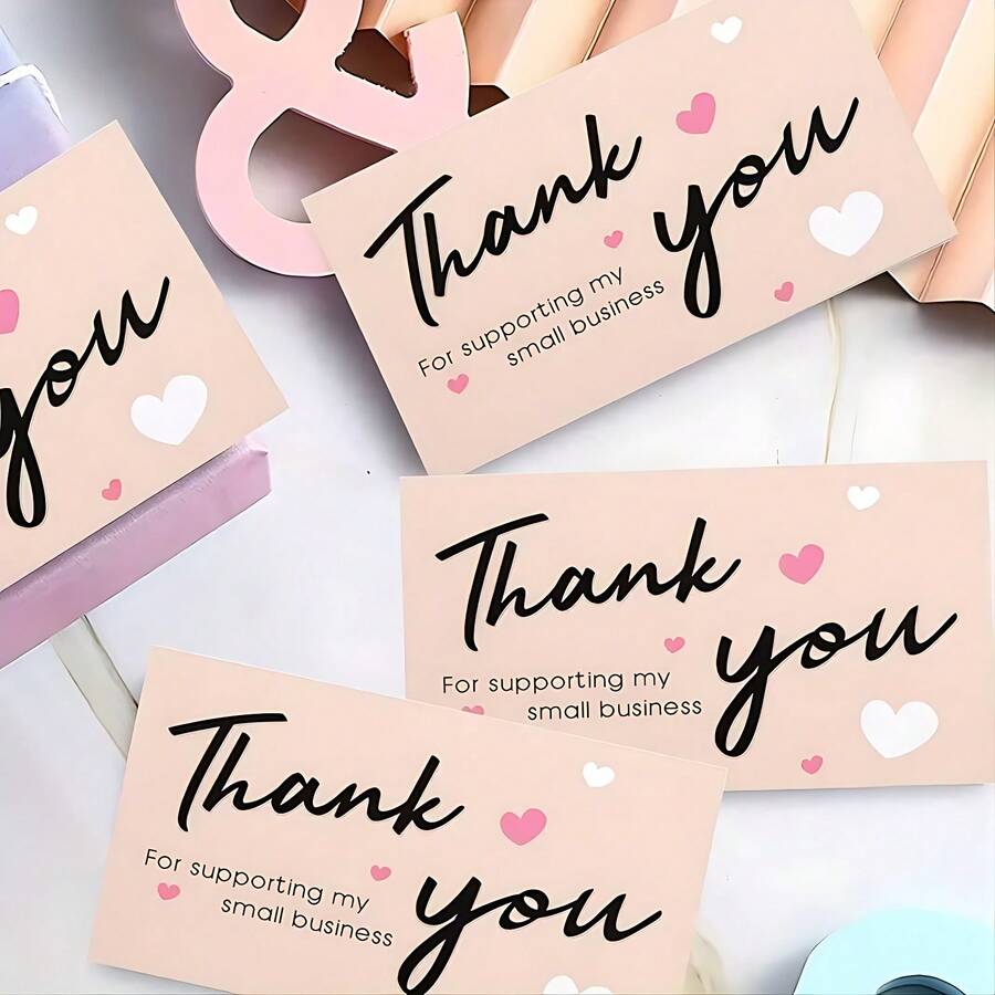 50pcs Thank You Card For Supporting My Small Business,Decoration Label ...