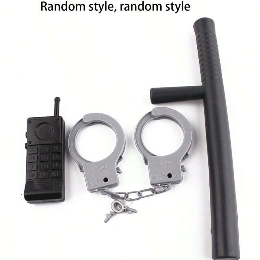 Christmas Police Role Play Toy Set With Plastic Handcuffs And Walkie ...