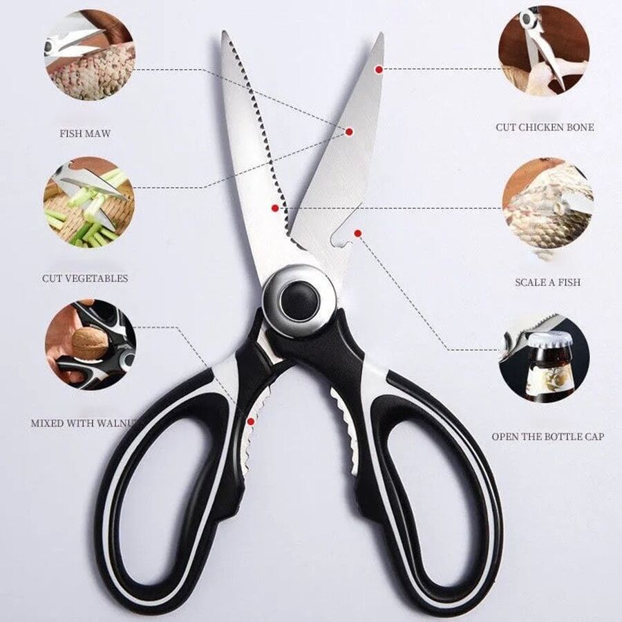 Stainless Steel Kitchen Knife And Scissor Set, With Durable Anti-Rust ...