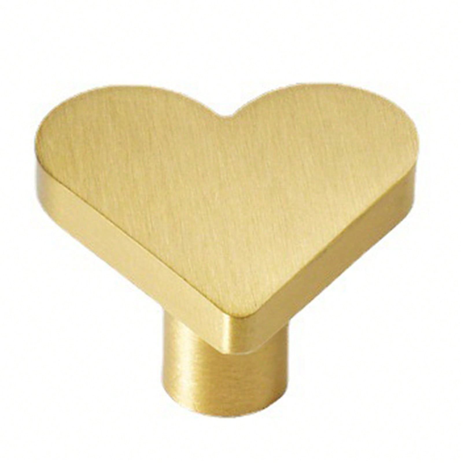 Brass Heart-Shaped Cabinet Drawer Pulls Single Hole Door Handle With ...