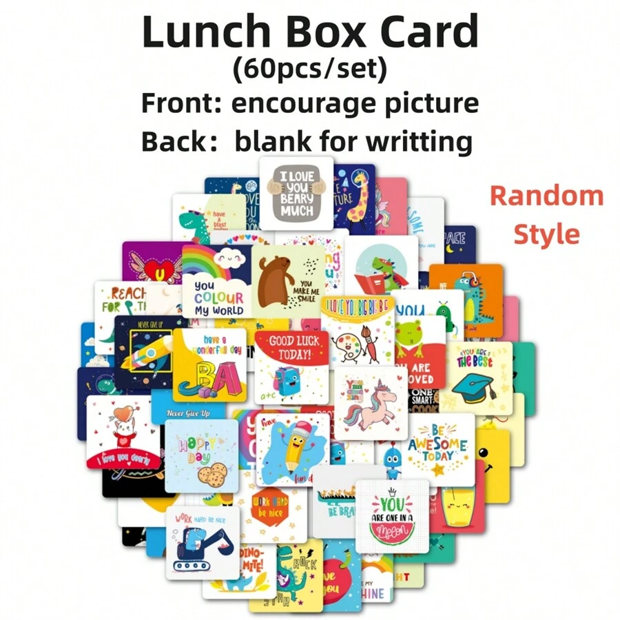 Set Of 60 School Lunch Box Notes, Cute And Encouraging Message Cards ...