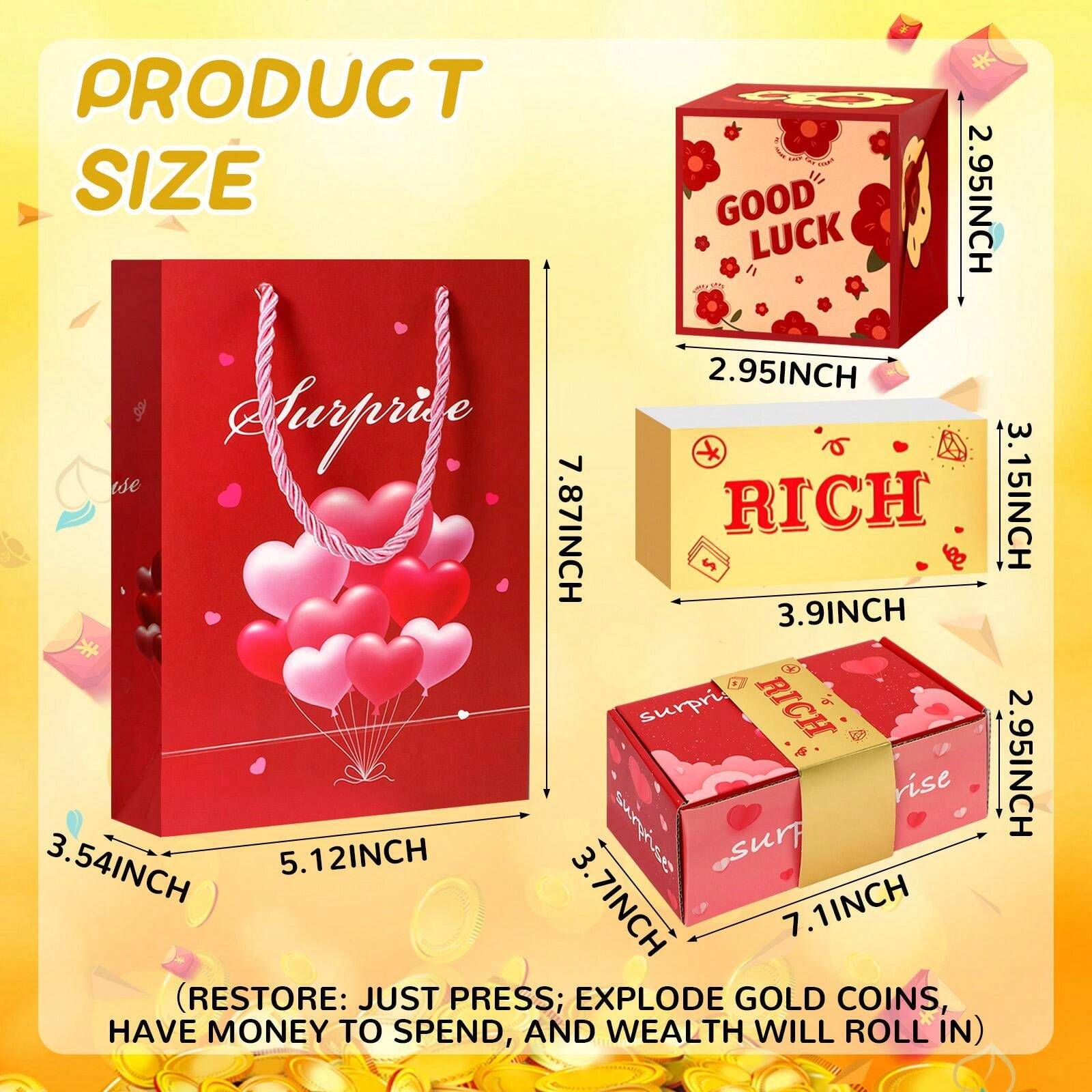 Surprise Gift Box Explosion With Confetti For Money 10 Bounces Pop-Up ...