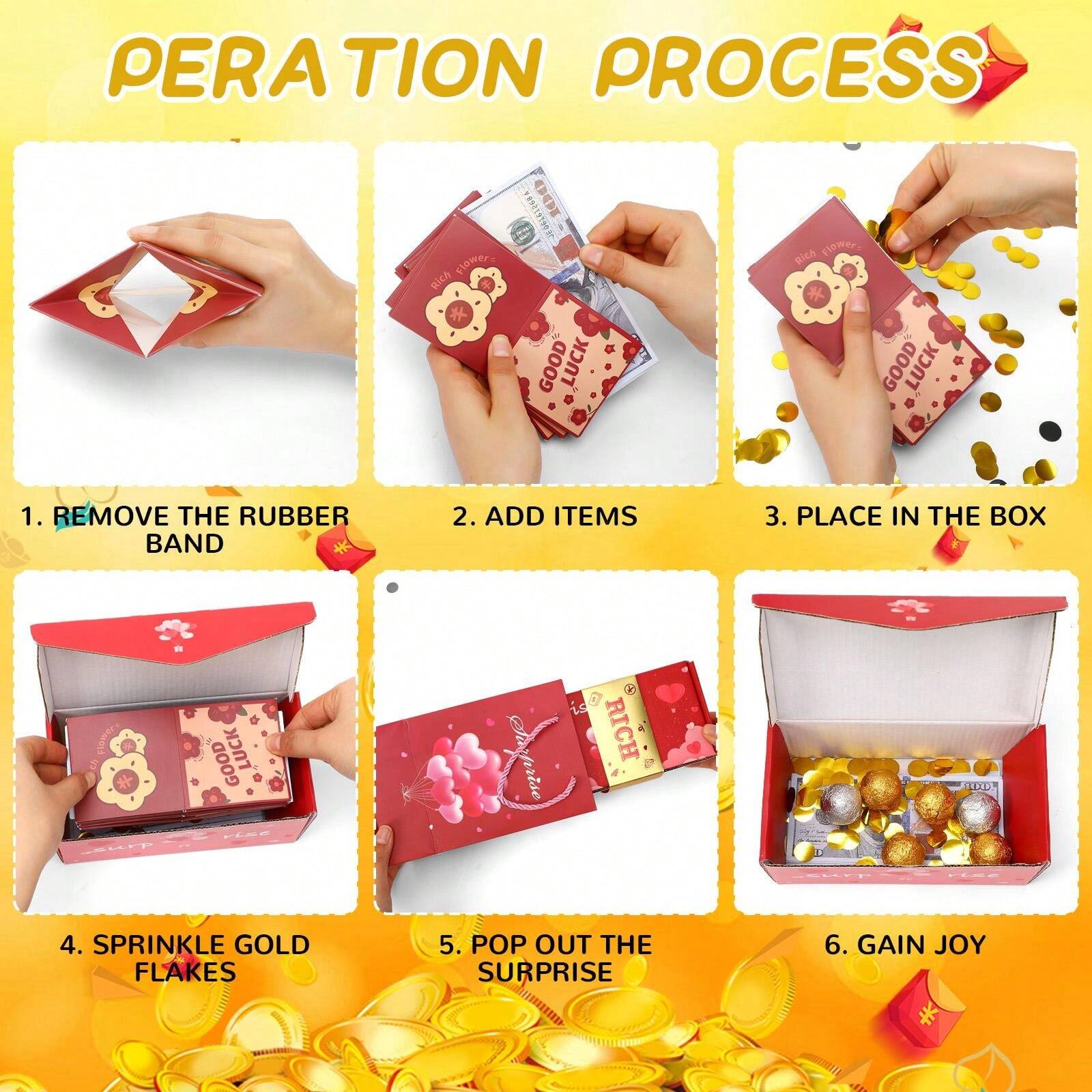 Surprise Gift Box Explosion With Confetti For Money 10 Bounces Pop-Up ...