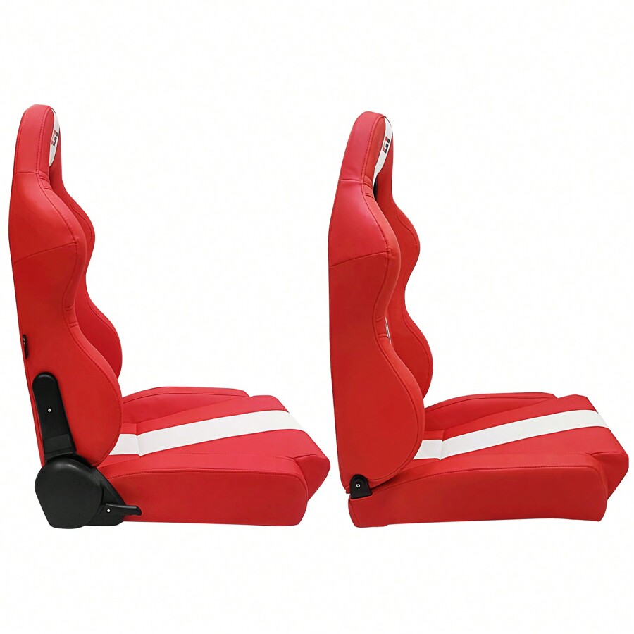 Universal Racing Seats With Dual Sliders, Reclinable PU Leather Sport ...