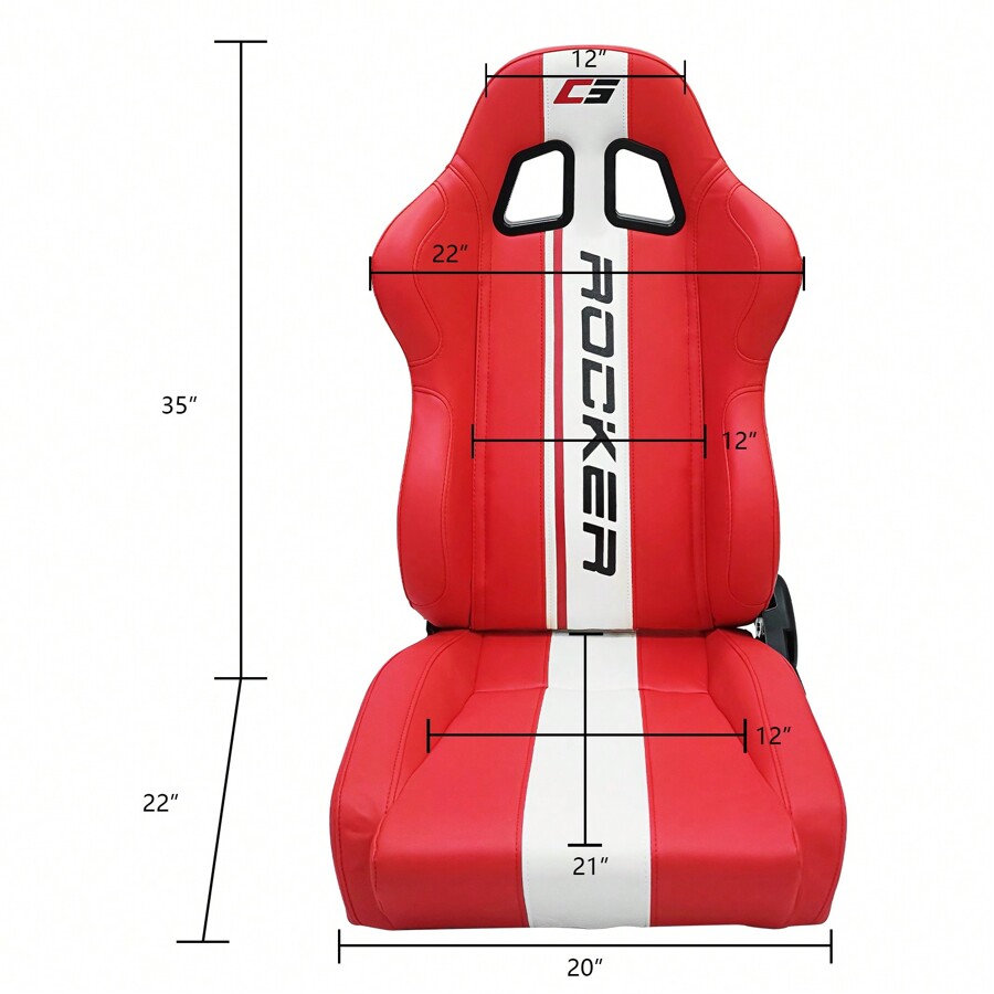 Universal Racing Seats With Dual Sliders, Reclinable PU Leather Sport ...