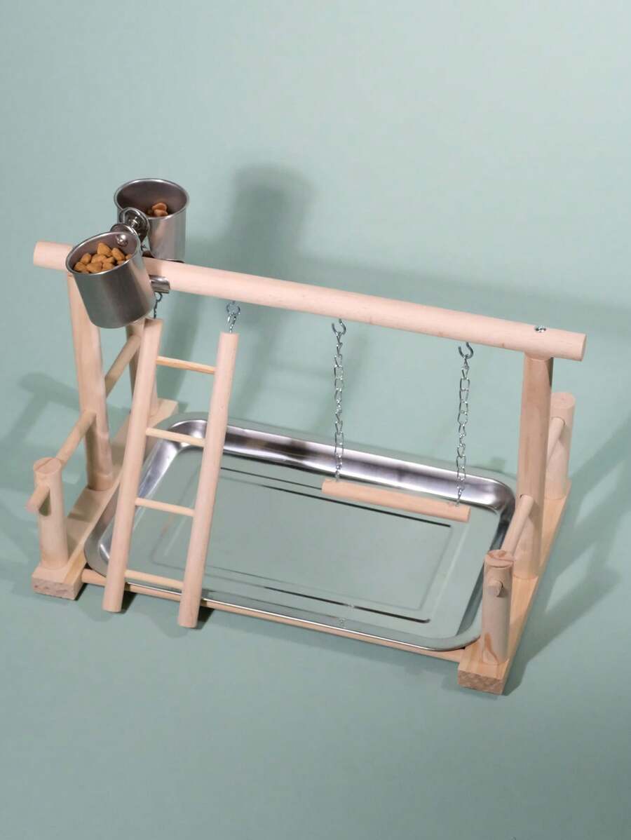 Medium And Small Parrot Standing Rack Made Of Solid Wood, Including ...