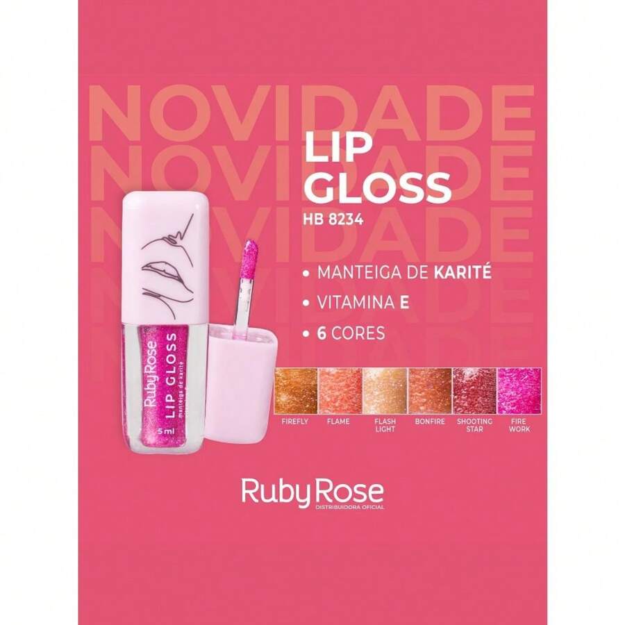 Lip Gloss Glitter Ruby Rose - LANÇAMENTO | SHEIN Brasil