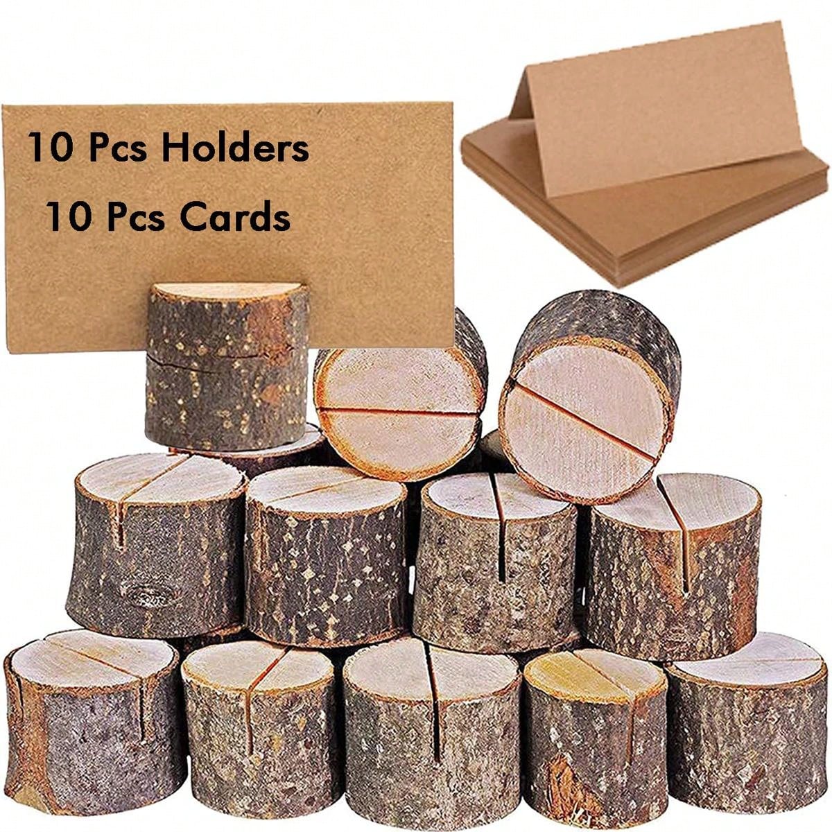 10 Set Stump Memo Holder Wooden Name Holder Wood Clamp Wooden Note ...