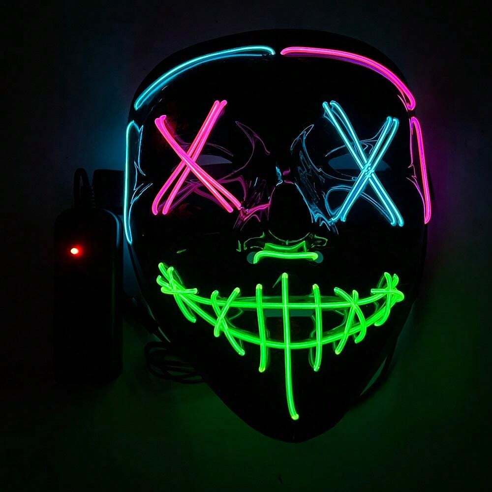 El Light Up Anonymous Led Mask Halloween Costume Party Cosplay Prop ...
