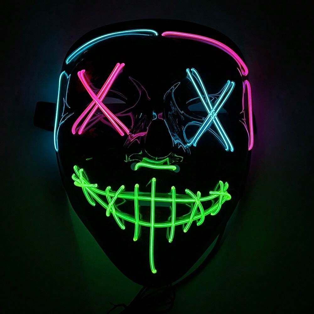 El Light Up Anonymous Led Mask Halloween Costume Party Cosplay Prop ...