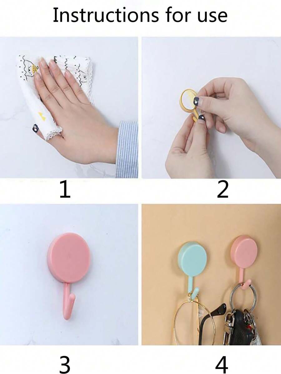 20pcs Super Strong Adhesive Hooks For Creative Home, Kitchen, Traceless ...