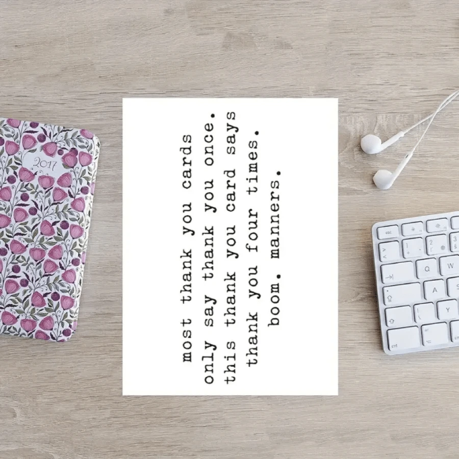 1pc Funny & Sarcastic Thank You Greeting Card, Most Thank You Cards Say ...