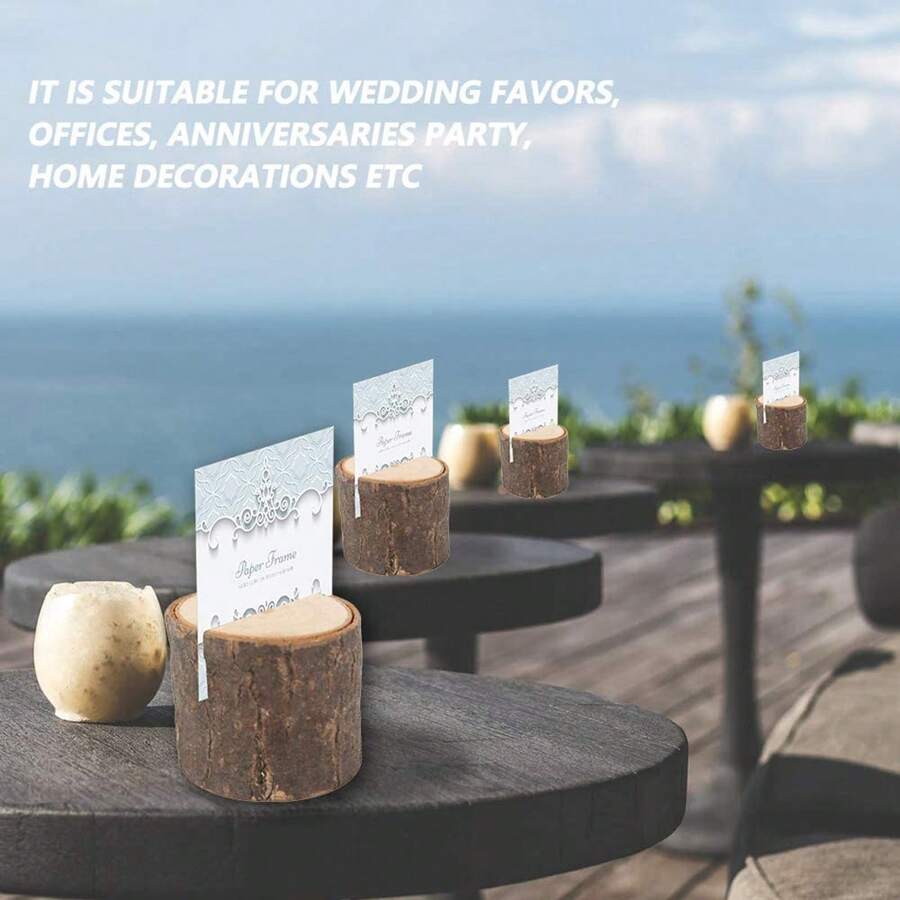 10 Set Stump Memo Holder Wooden Name Holder Wood Clamp Wooden Note ...