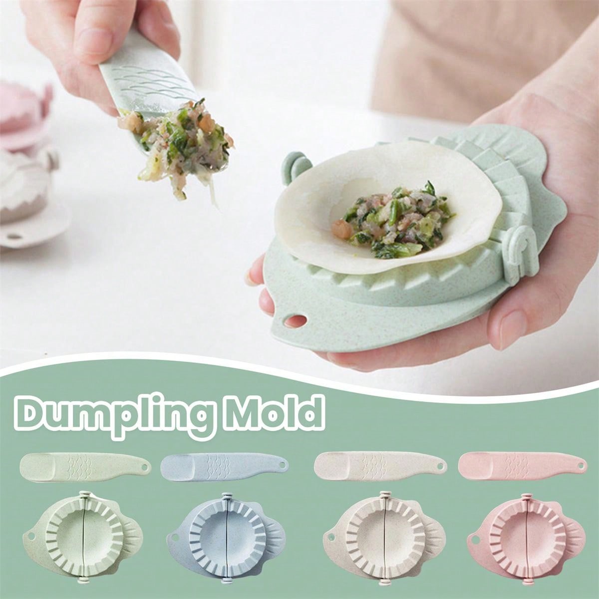 1Pc PP Dumpling Maker Mould With Spoon Sturdy And Easy To Clean Stencil ...