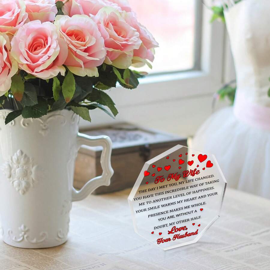 To My Wife From Husband-1pc Nonagon Acrylic Plaque-To My Wife Plaque ...