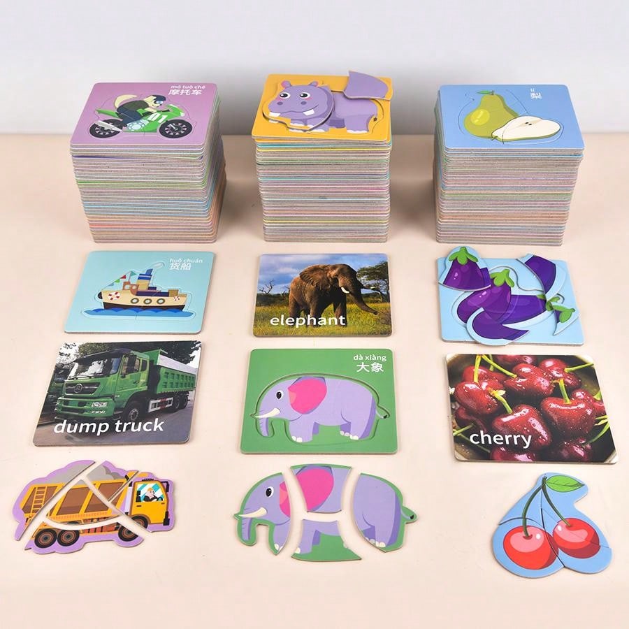 32 Pieces Toddler Life Cognitive Card Puzzles, Cartoon Puzzles, Grade ...
