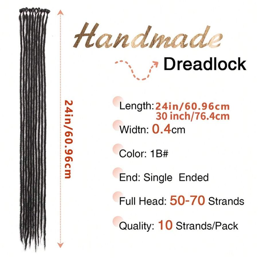 24 Inch 30 Inch 0.4 Cm Width Ultra Fine Pre-Looped Dreadlock Hair ...