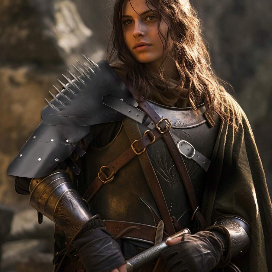 Medieval Knight Leather Heavy Shoulder Armor With Punk Chest Strap ...