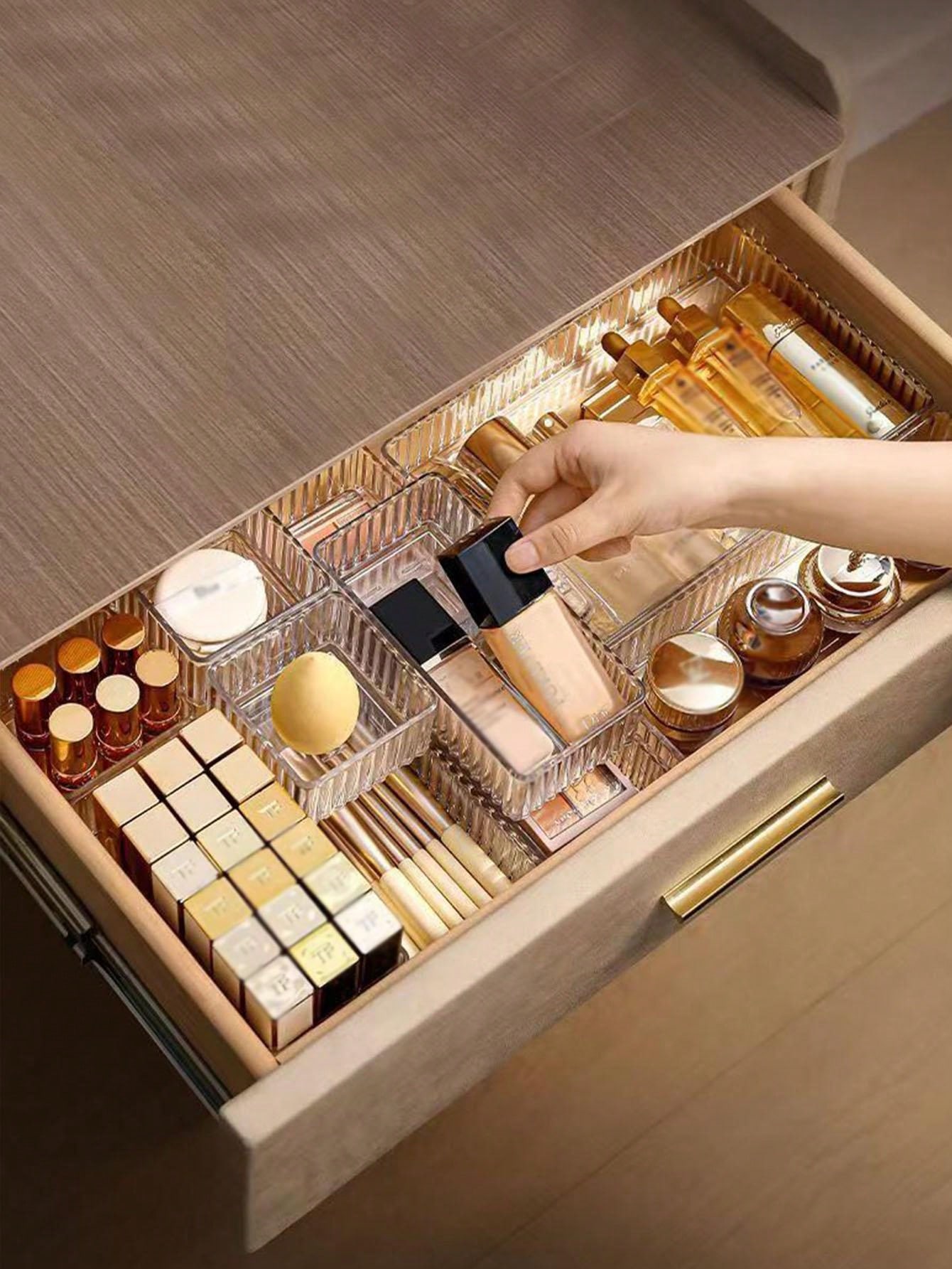 1pc Rectangular Drawer Compartment Desk Organizer, Plastic Small Box ...