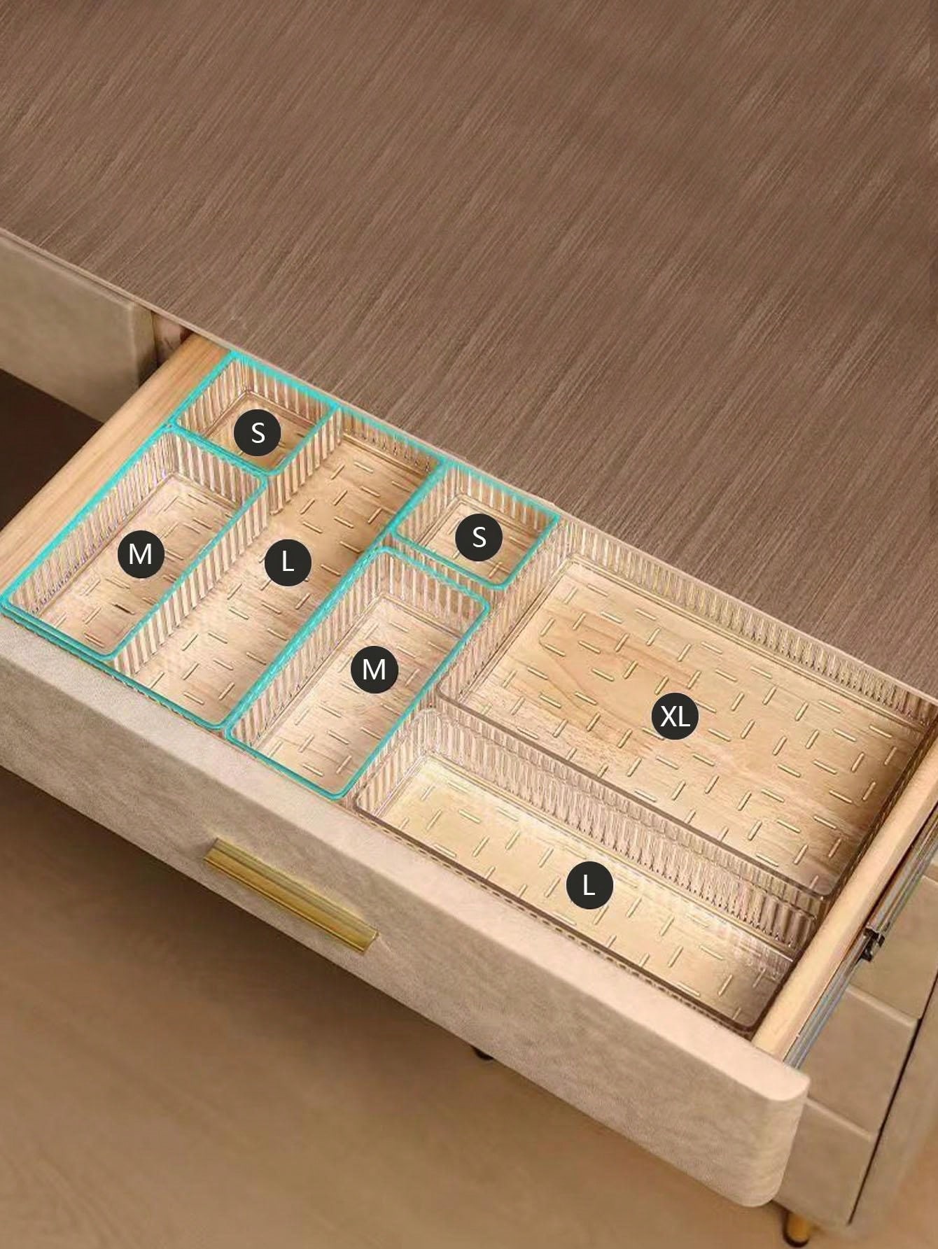 1pc Rectangular Drawer Compartment Desk Organizer, Plastic Small Box ...