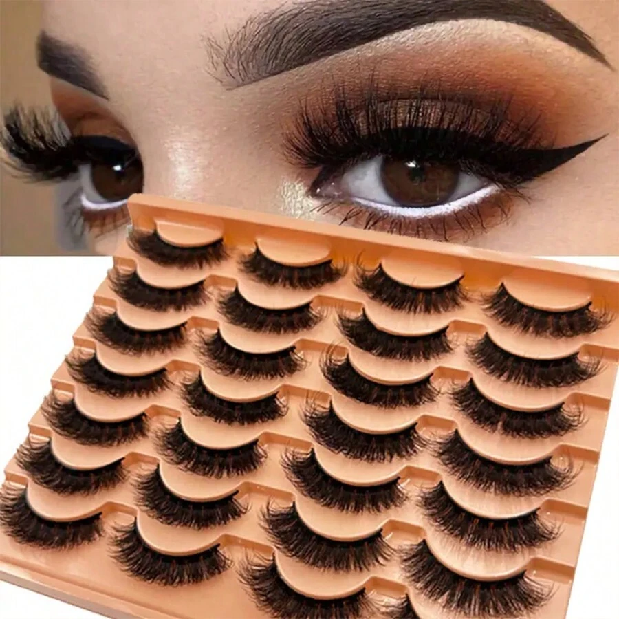14 Pairs Of 8D Fluffy Eyelashes, With Fluffy And Naturally Curled False ...