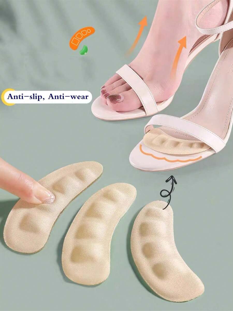 Anti-Slip High Heel Sandal Pad With Heel Protector, Silicone Forefoot ...