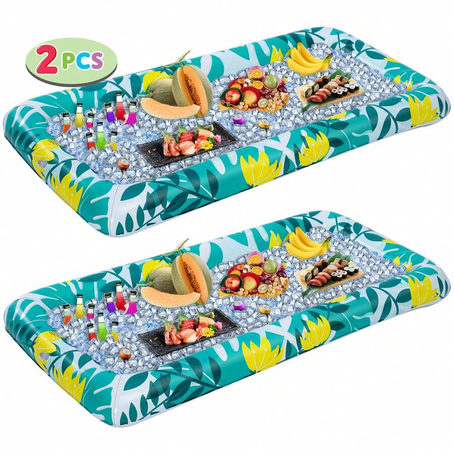 Syncfun 2 Pack Luau Inflatable Serving Bars With Drain Plug,Tropical ...