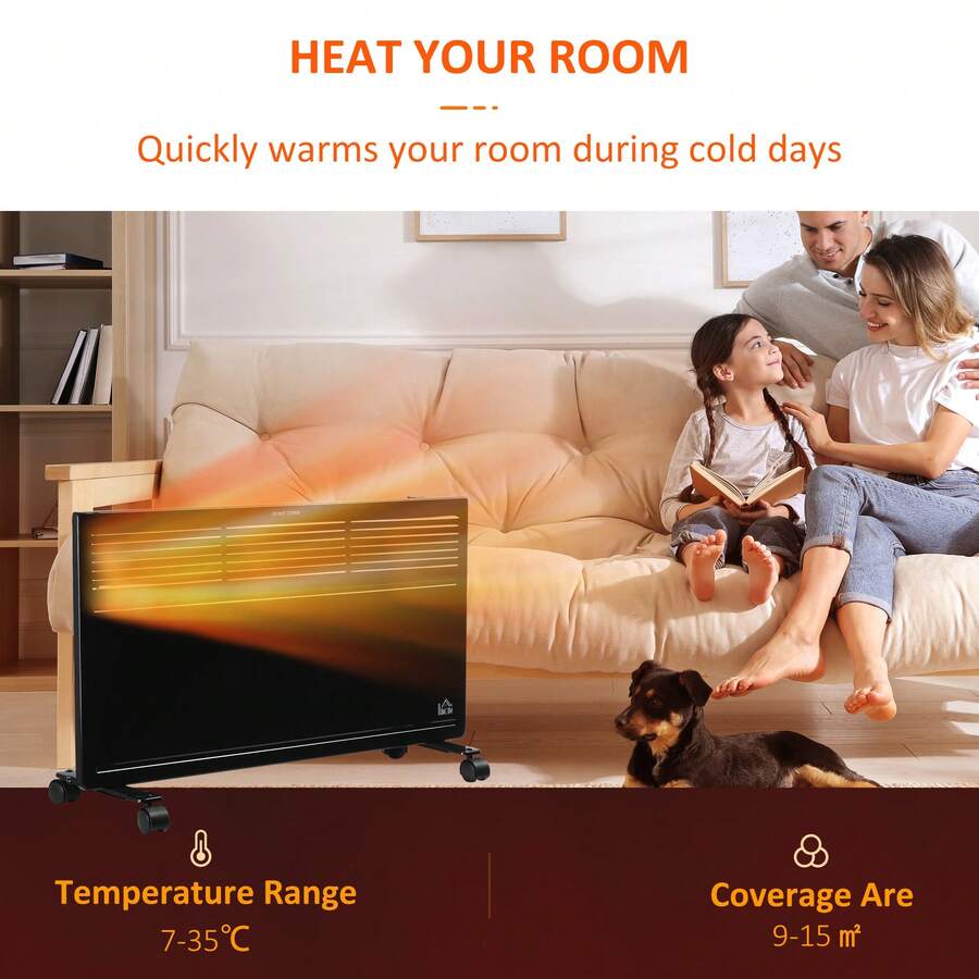 Homcom Convector Radiator Heater Freestanding Or Wall Mounted Portable