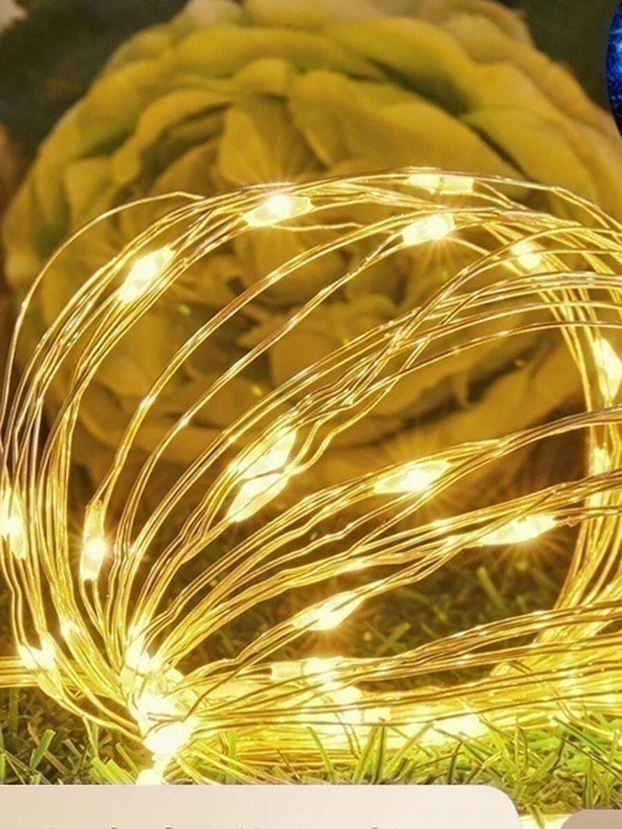 Led Copper Wire String Light With Battery Box, Multicolor, Festival ...