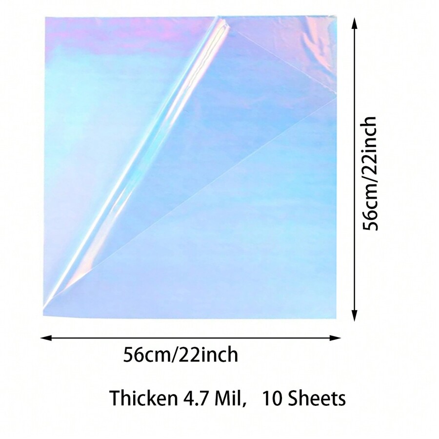 Iridescent Cellophane Wrap - 4.7Mil Thick Rainbow Gift Wrapping Roll ...