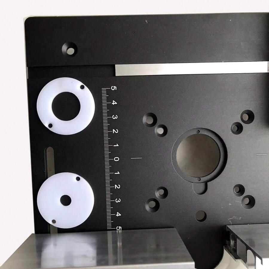 One Set Black Aluminum Router Table Insert Plate W/Miter Gauge For ...