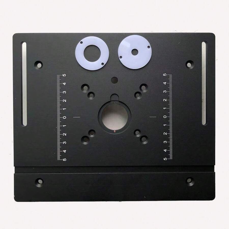 One Set Black Aluminum Router Table Insert Plate W/Miter Gauge For ...