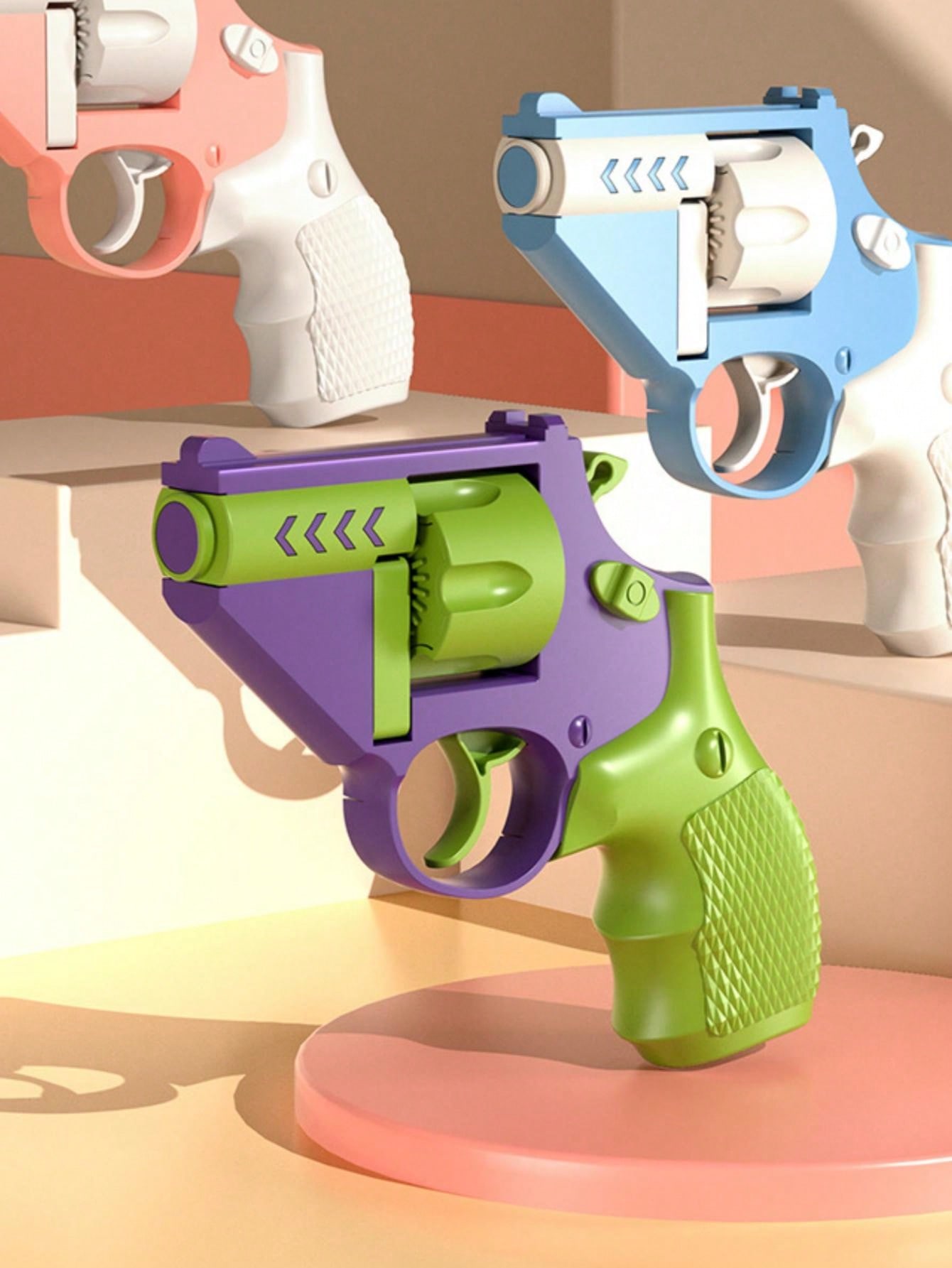 1pc Revolver Pistol Model, Plastic Stress Relief Gun (No Bullets), 3d ...