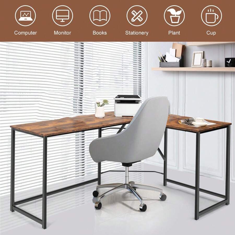 L Shaped Corner Home Office Computer Desk Home | SHEIN USA