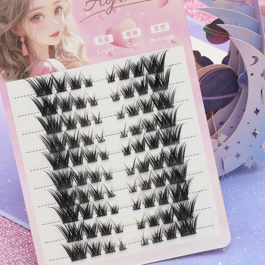 3-13MM 10 Rows 100 Pieces Segmented False Eyelashes Cross Wedding Party ...