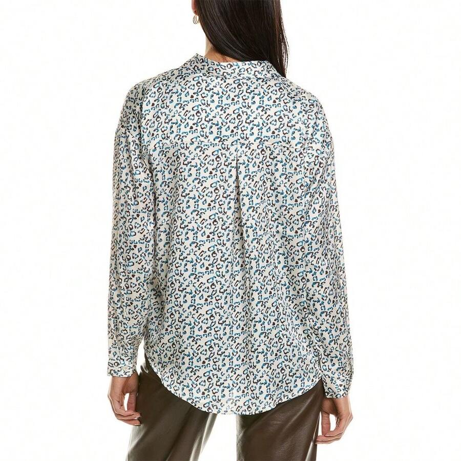 FATE FATE Animal Print Satin Button-Down Shirt | SHEIN USA