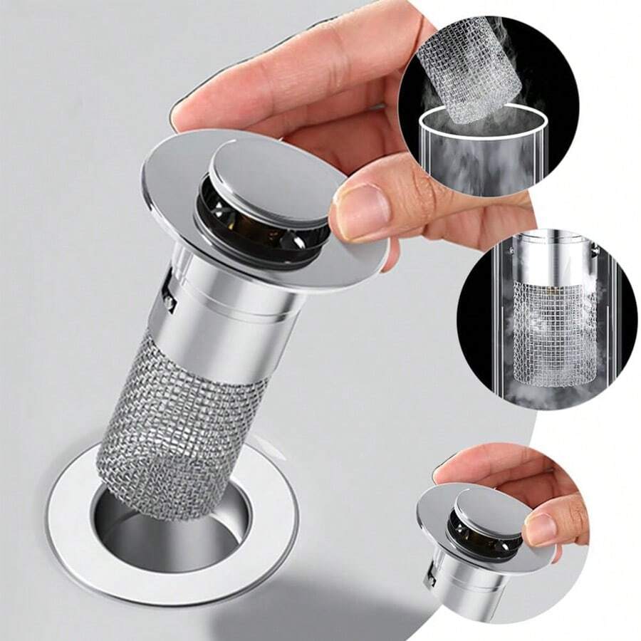 1pc 304 Stainless Steel Bounce Core Sink & Wash Basin Anti-Clogging ...