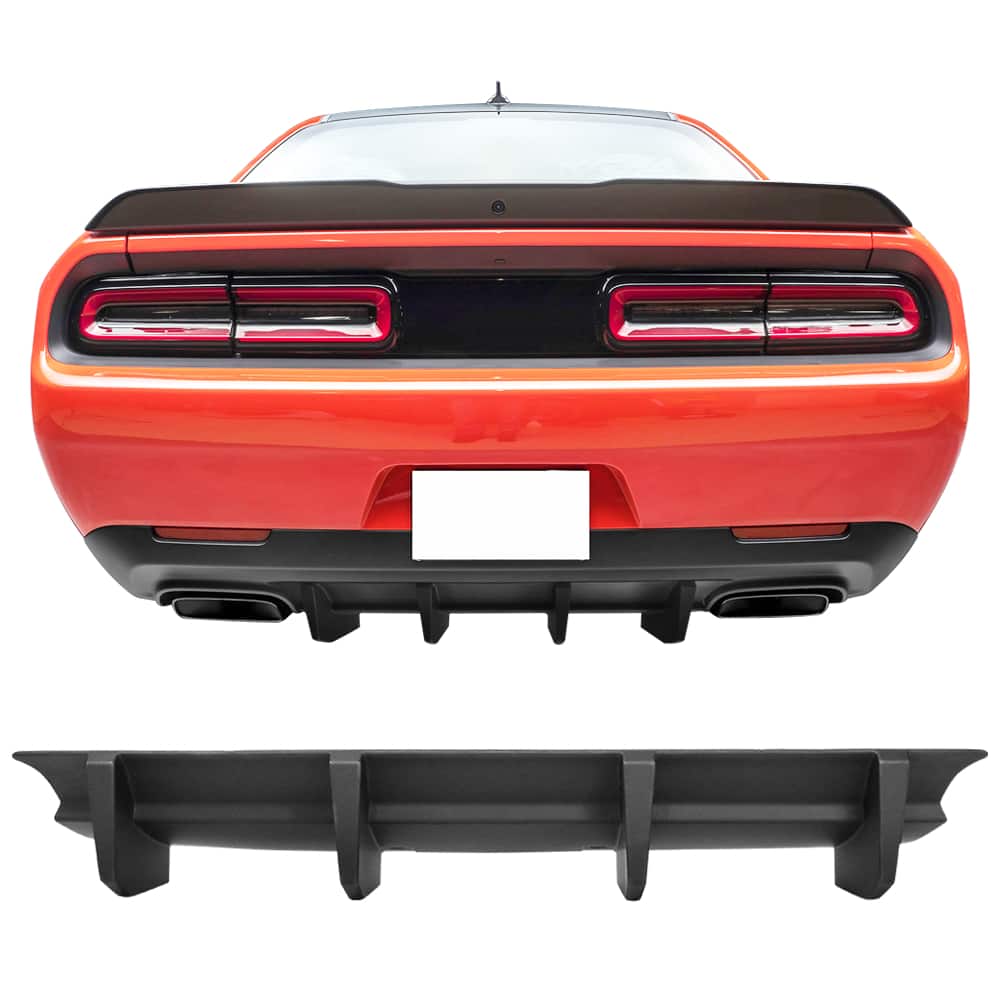 Rear Diffuser Compatible With 2015-2023 Dodge Challenger, 4 Shark Fins ...