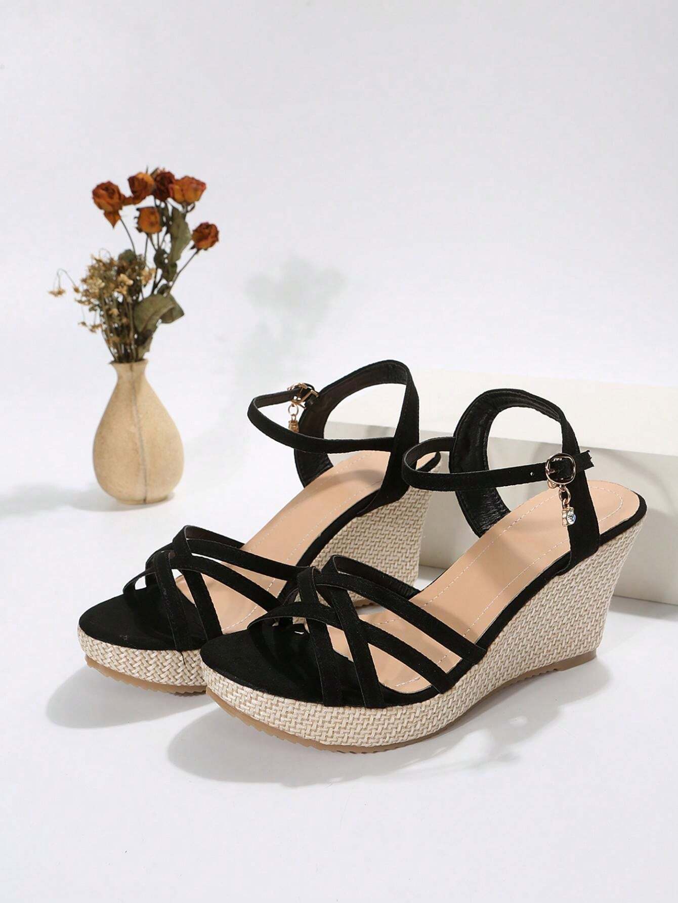 2024 Summer New Arrival Straw Woven Waterproof Platform T-Strap High ...