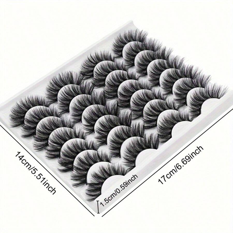 14 Pairs Of 8D Fluffy False Eyelashes, Cat Eyelashes Looks Natural ...