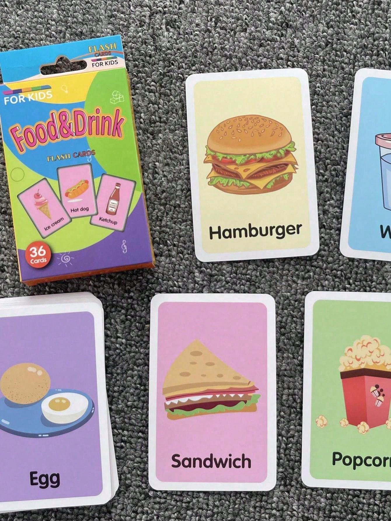 36pcs Education Flash Cards For Children, Teaching English Word ...