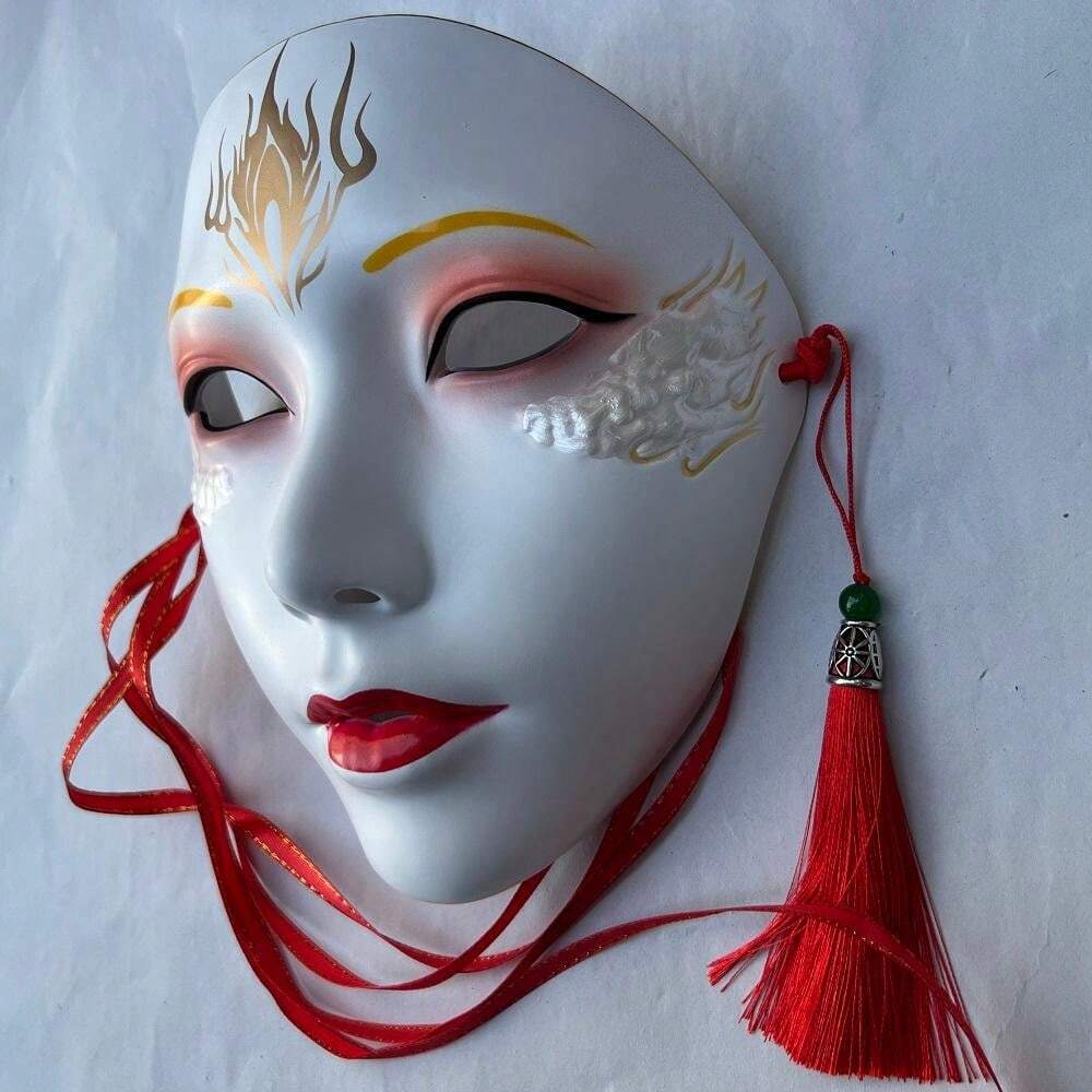 New Style Fox Chinese Hanfu Nine-Tailed Fox & Kitsune Mask, Anime ...