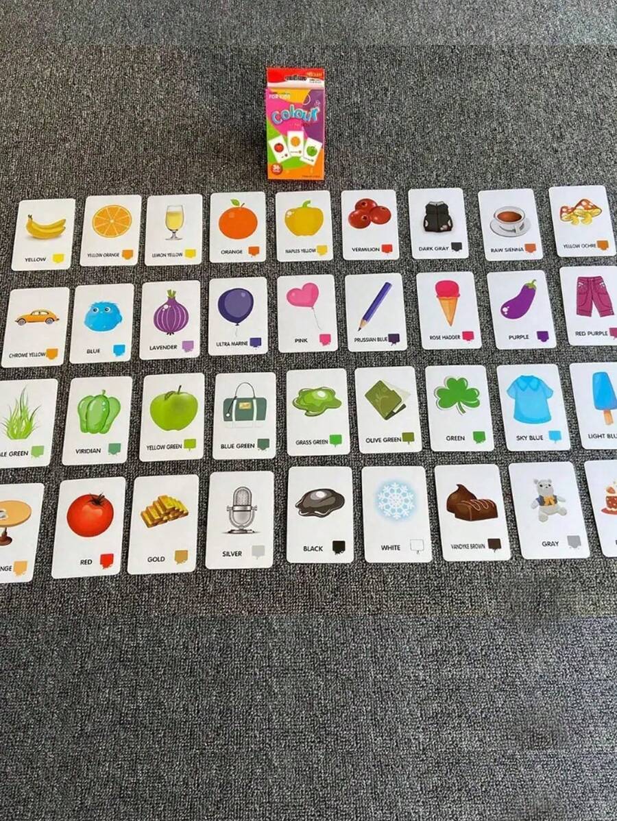 Set Of 36pcs Educational English Word Recognizing Flash Cards For ...